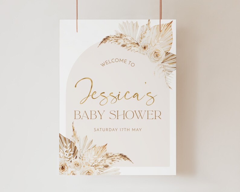 Boho Welcome Sign Boho Baby Shower Welcome Sign Boho Floral - Etsy