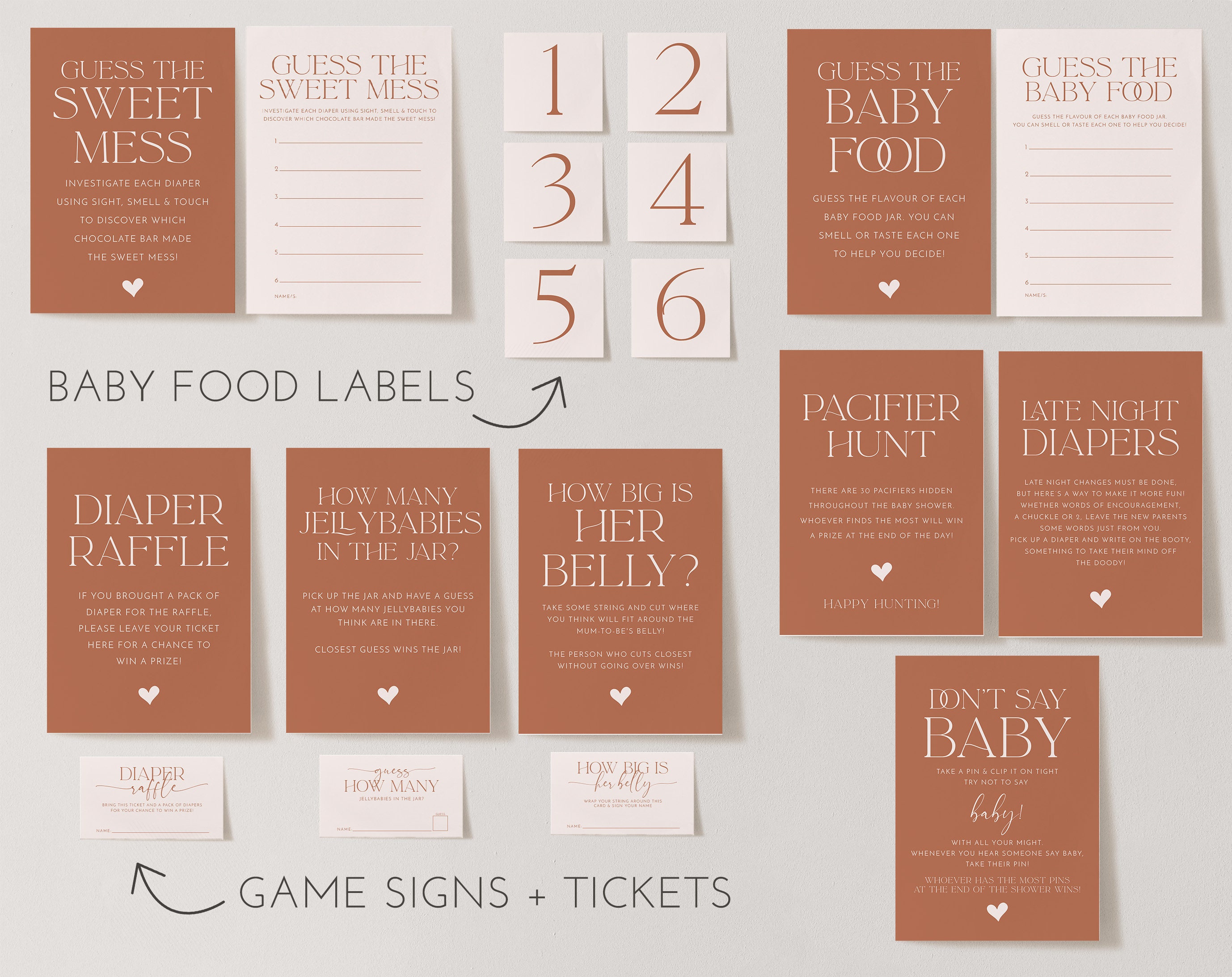 Boho Baby Shower Games, Baby Shower Editable Games, Printable Games ...
