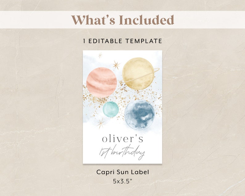 Capri Sun Printable Labels First Trip Around the Sun Juice - Etsy