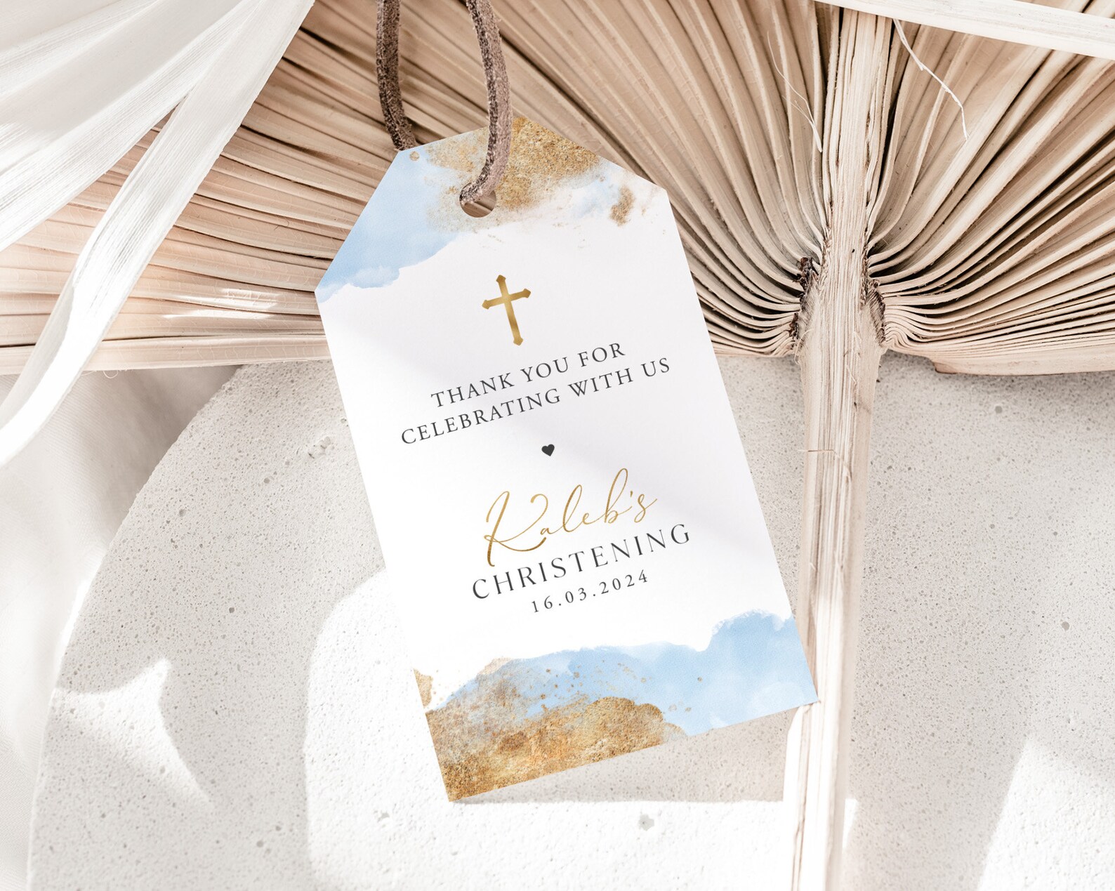 Baptism Favour Tags, Editable Tags, Christening Favor Tags, Blue and ...