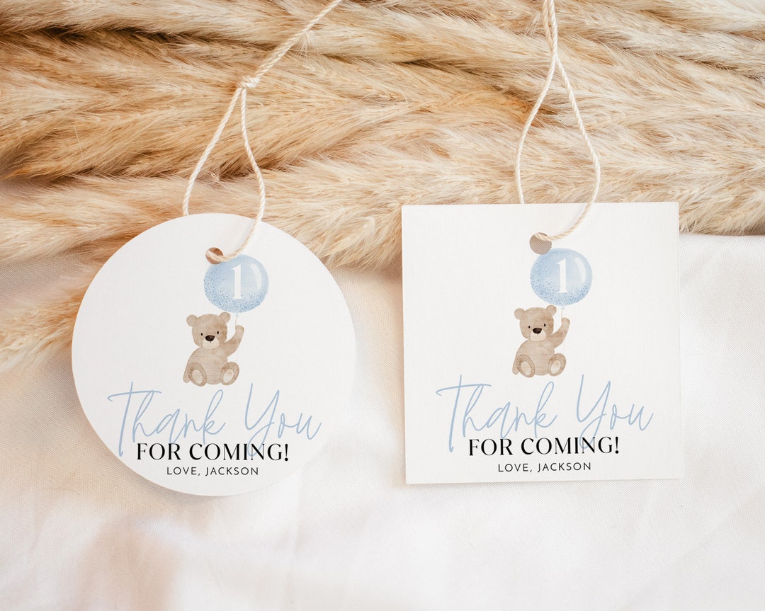 Bear Favour Tags, Editable Tags, Printable Favor Tags, Bear Stickers ...