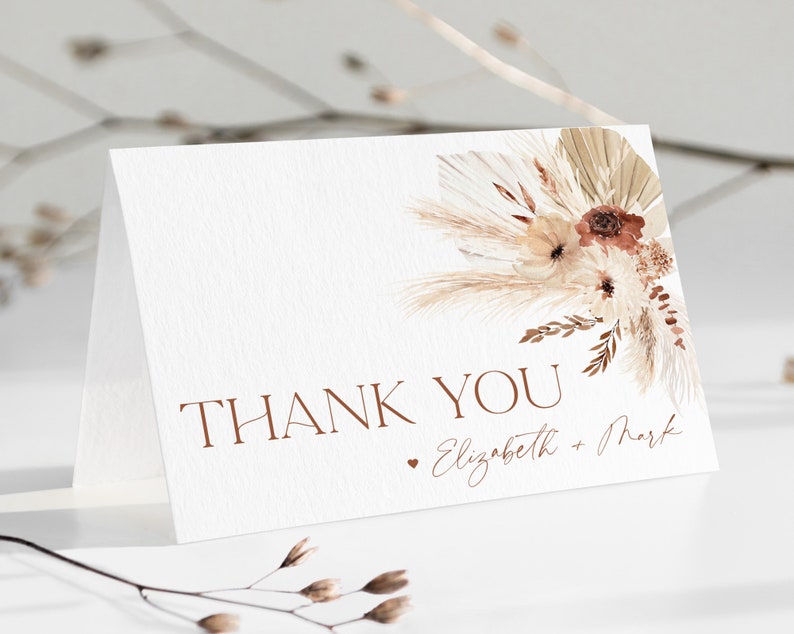 Boho Thank You Card Template Printable Thank You Card Baby - Etsy
