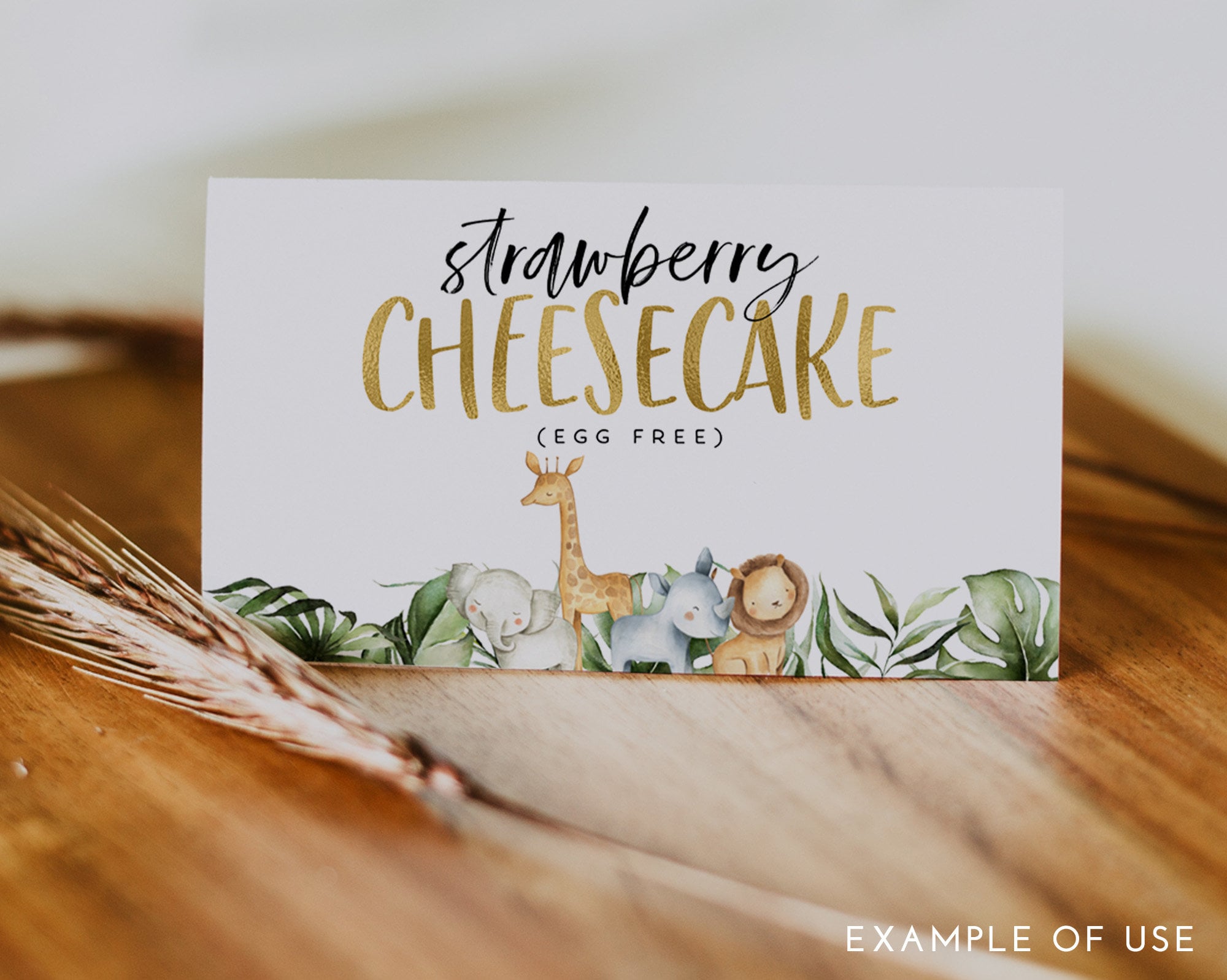 Wild One Food Labels Safari Food Label Card Food Tent Card - Etsy