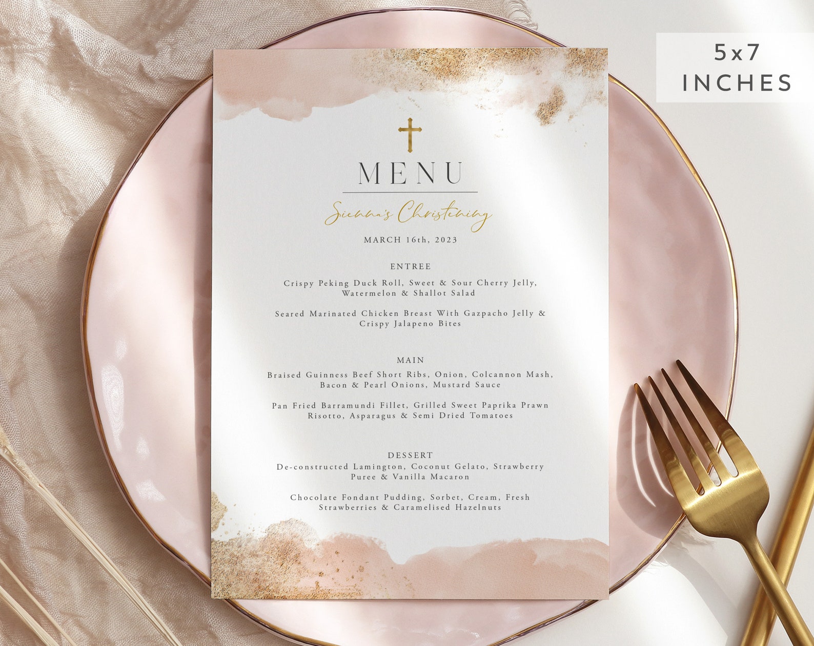 Plantilla de menú de bautizo imprimible plantilla de menú de | Etsy