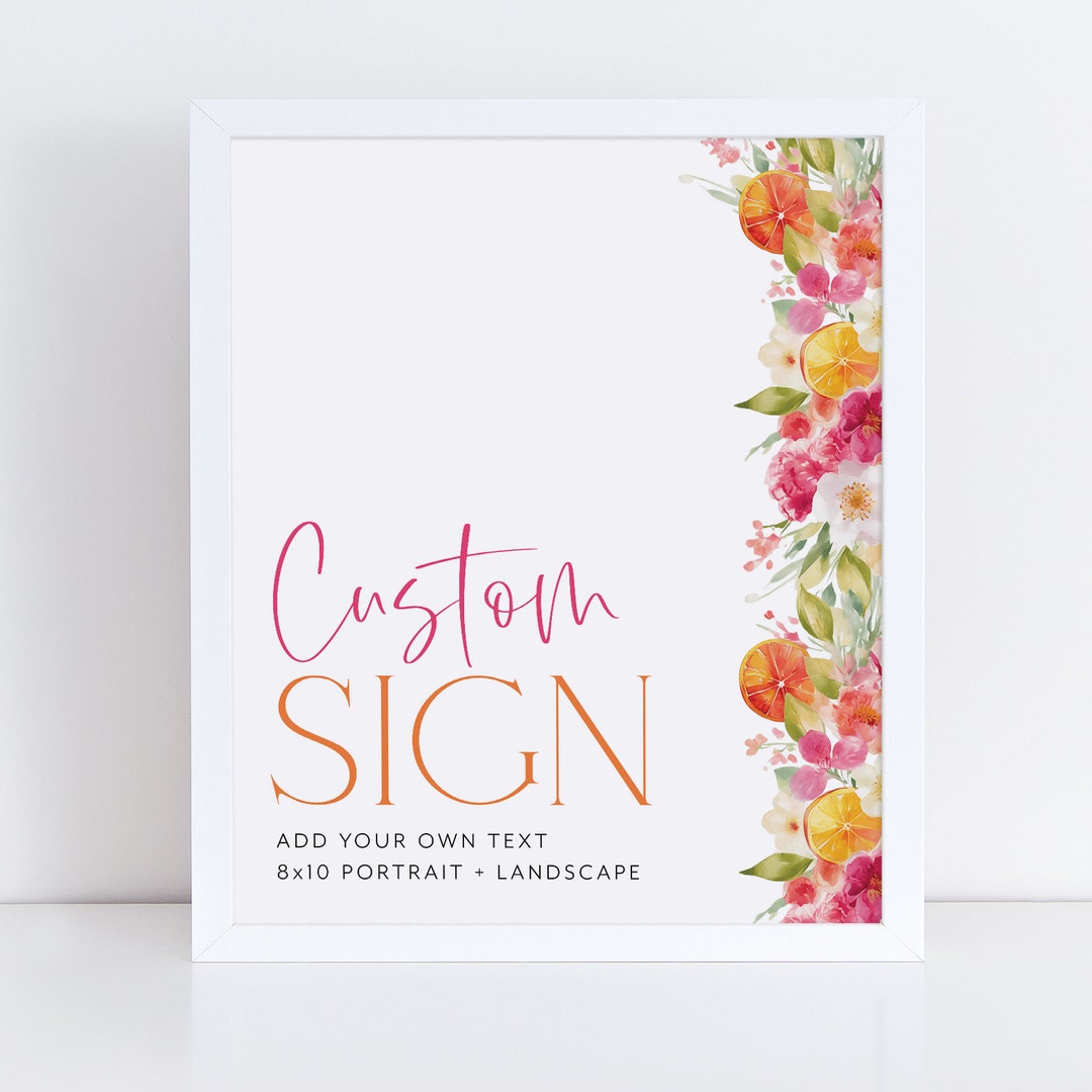 Citrus Bridal Shower Signs 8x10, Editable Signs, Main Squeeze Bridal ...