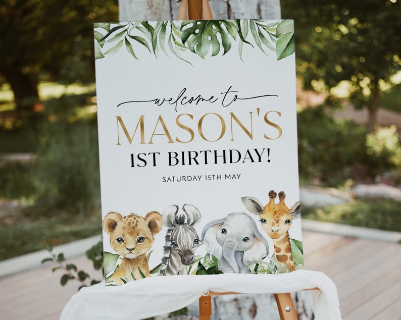 Wild One 1st Birthday Welcome Sign Wild One Welcome Sign - Etsy