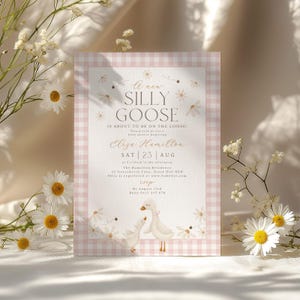 Silly Goose Baby Shower Invitation Girl, Pink Baby Shower Invite ...