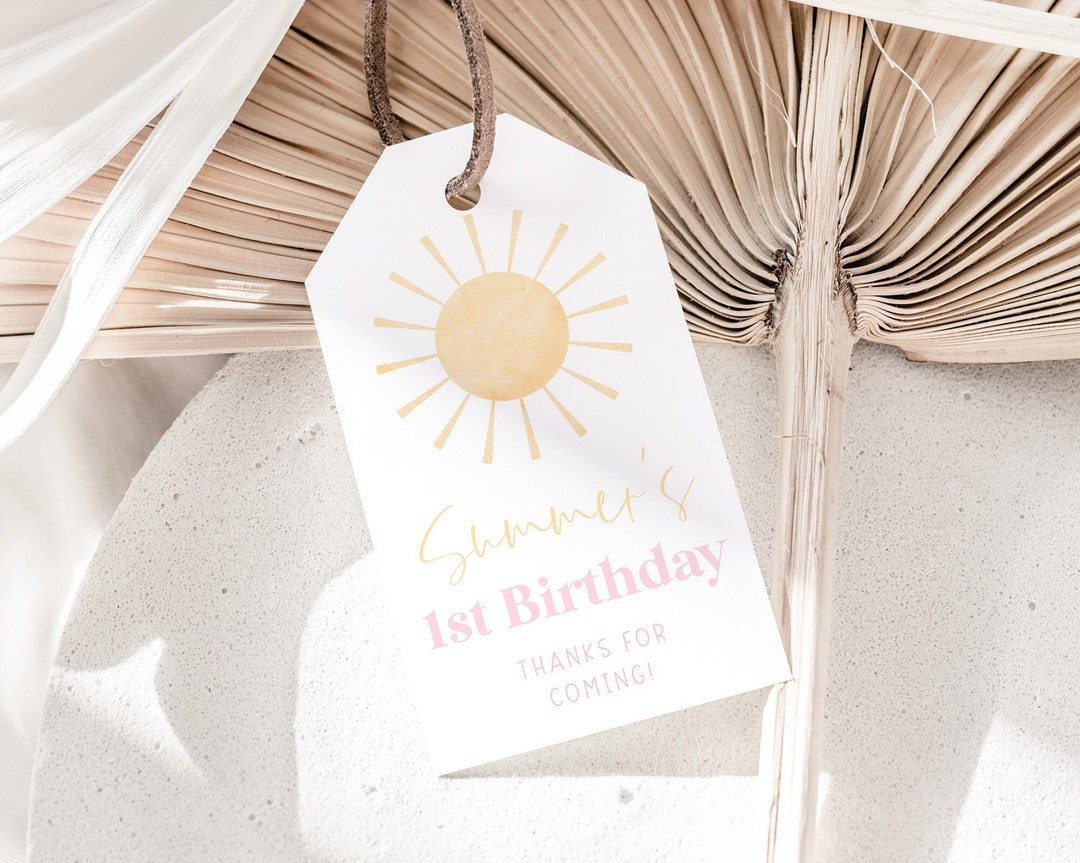 Sun Favor Tags, Sunshine 1st Birthday Thank You Tags, Sun 1st Birthday ...