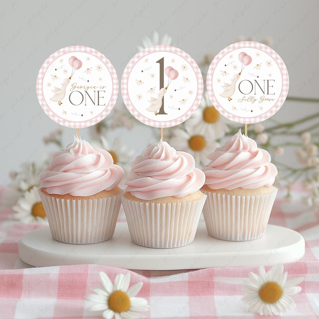 One Silly Goose Cupcake Toppers, Silly Goose Birthday Cupcake Toppers ...