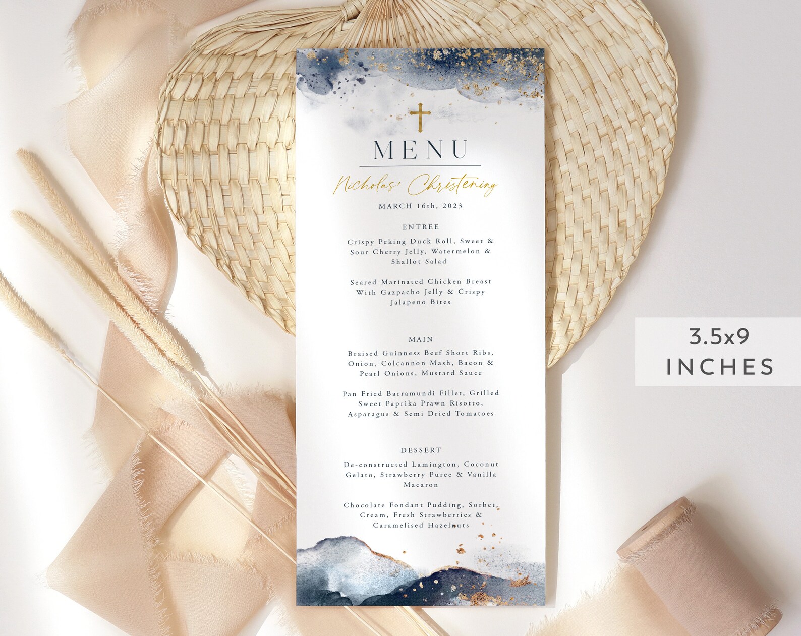 Christening Menu Template, Printable, Baptism Menu Template, Printable ...