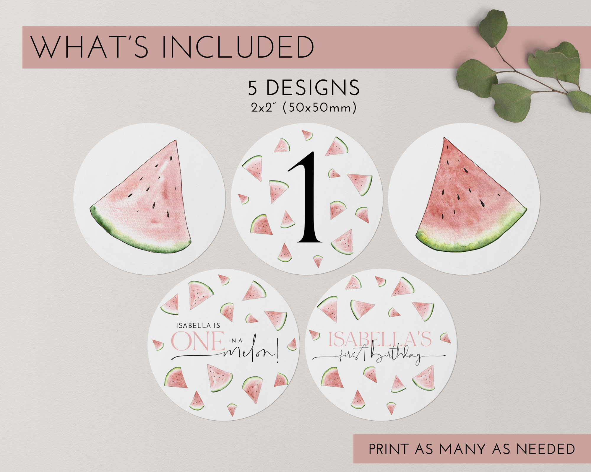 Melon Cupcake Toppers Printable Cupcake Topper Watermelon - Etsy