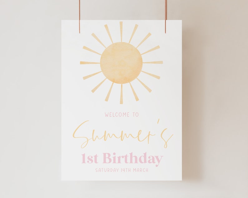 Sun Welcome Sign Sun 1st Birthday Welcome Sign Sunshine - Etsy