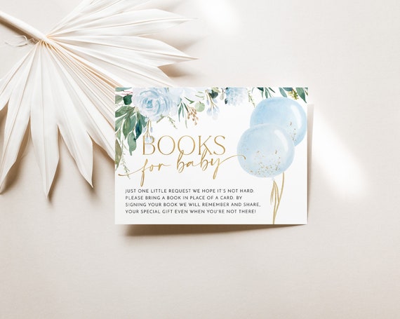 Books for Baby Boy Card Printable Book Request Card Baby - Etsy