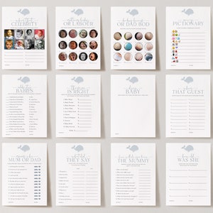 Whale Baby Shower Games, Editable Baby Shower Games, Printable Game ...