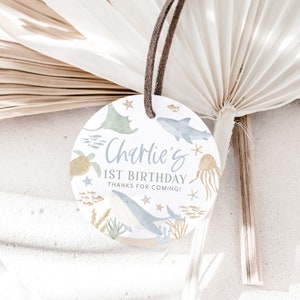 Printable Under the Sea Favor Tags, Oneder the Sea 1st Birthday Tags ...
