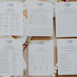 Whale Baby Shower Games, Editable Baby Shower Games, Printable Game ...