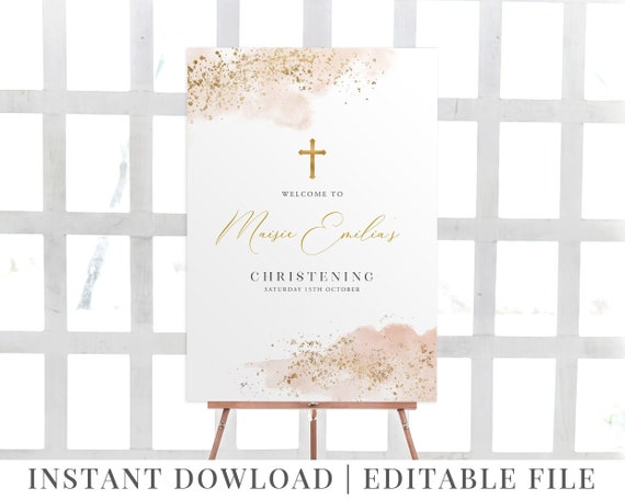 Printable Welcome Sign Christening Welcome Sign Baptism | Etsy Australia