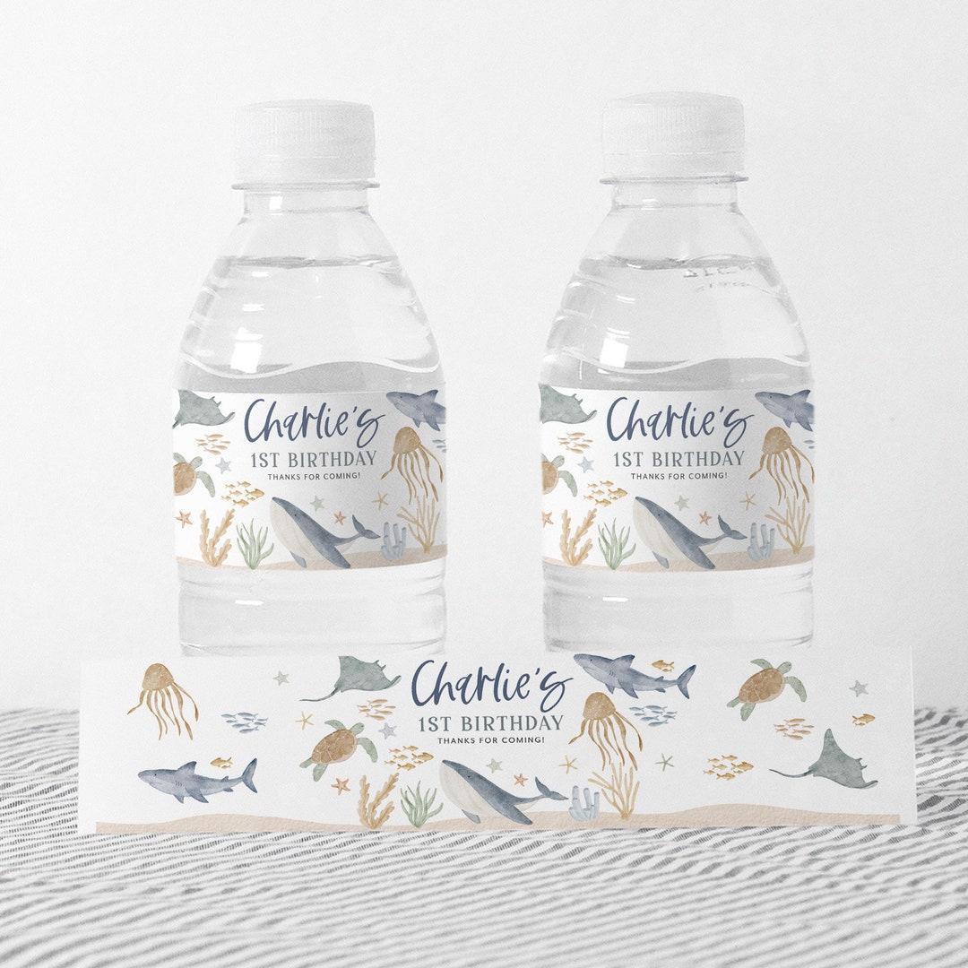 Under the Sea Water Bottle Label, Oneder the Sea Water Labels ...