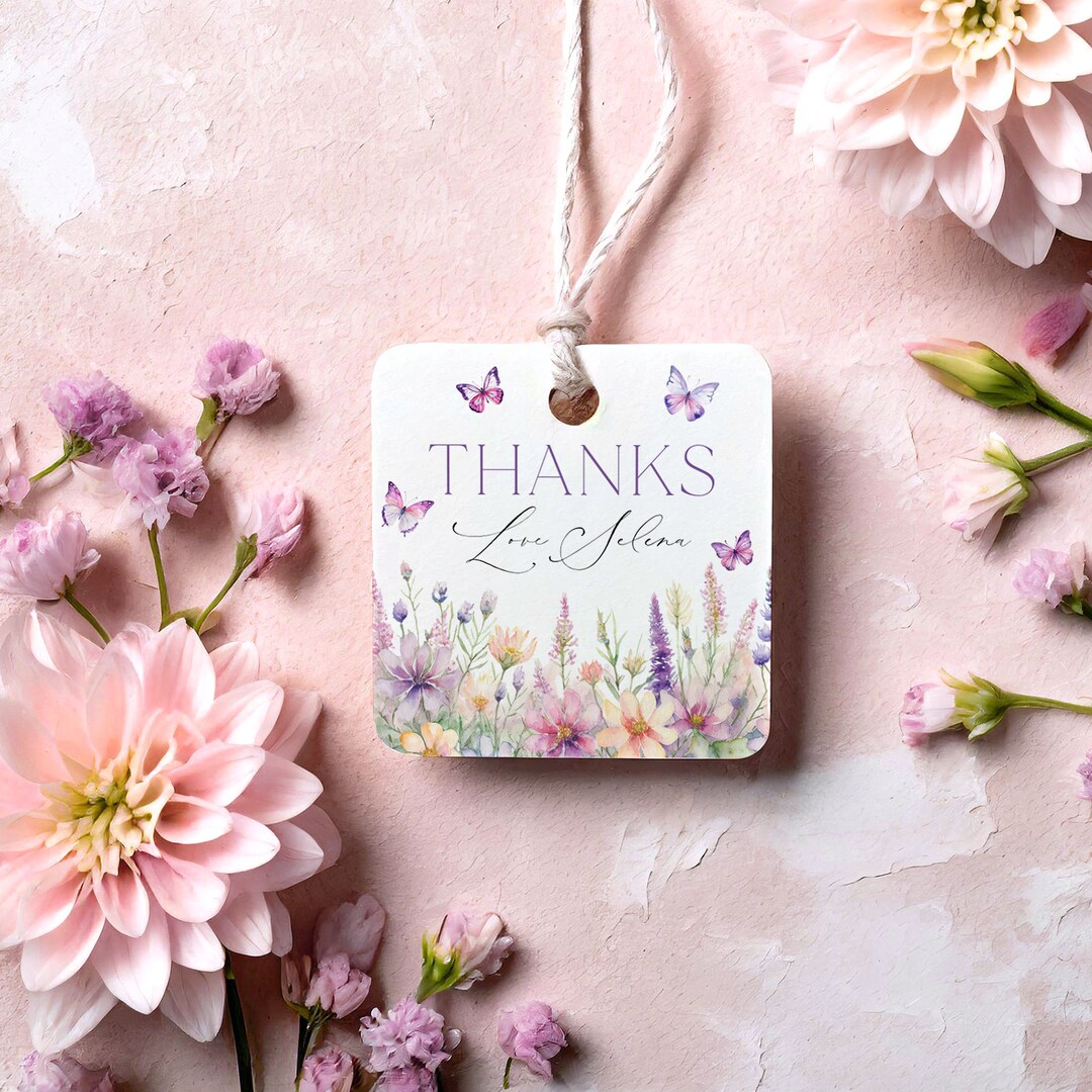 Butterfly Favor Tags, Editable Tags, Favour Tags, Bridal Favour Tags ...