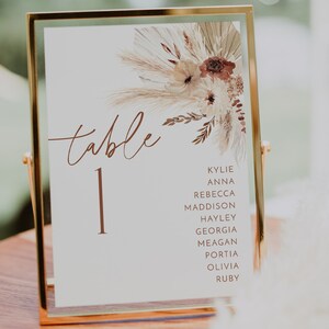 Boho Table Numbers, Bridal Shower Table Numbers, Boho Table Numbers ...