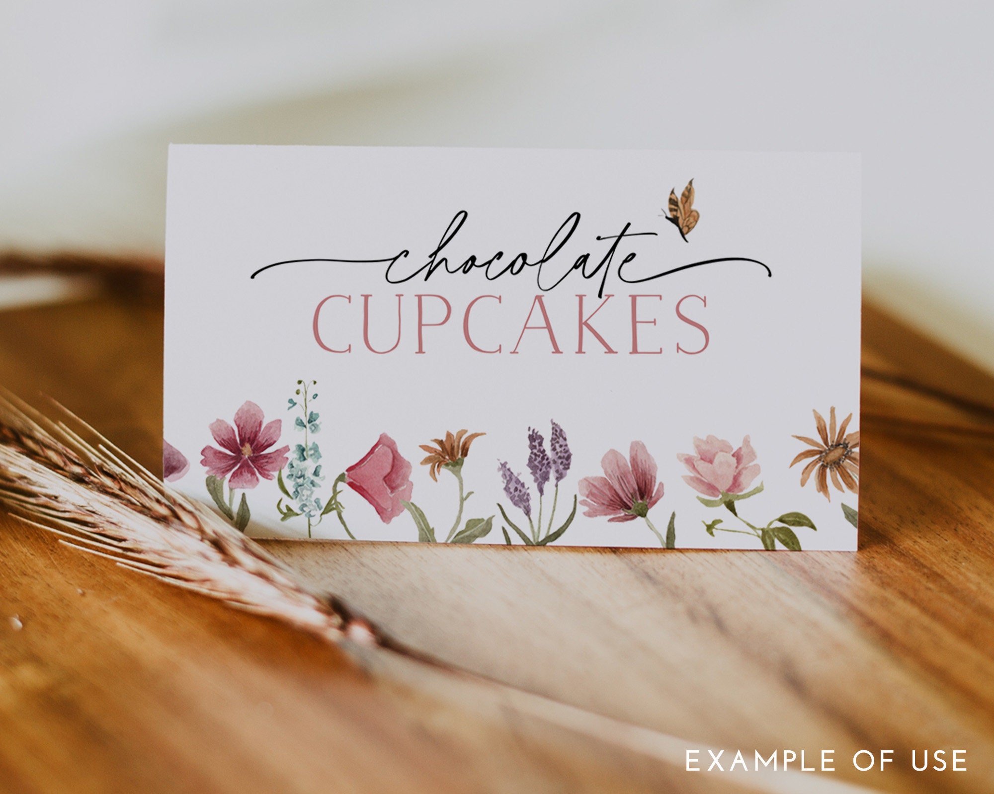 Wildflower Food Labels Flower Birthday Food Label Cards Food | Etsy