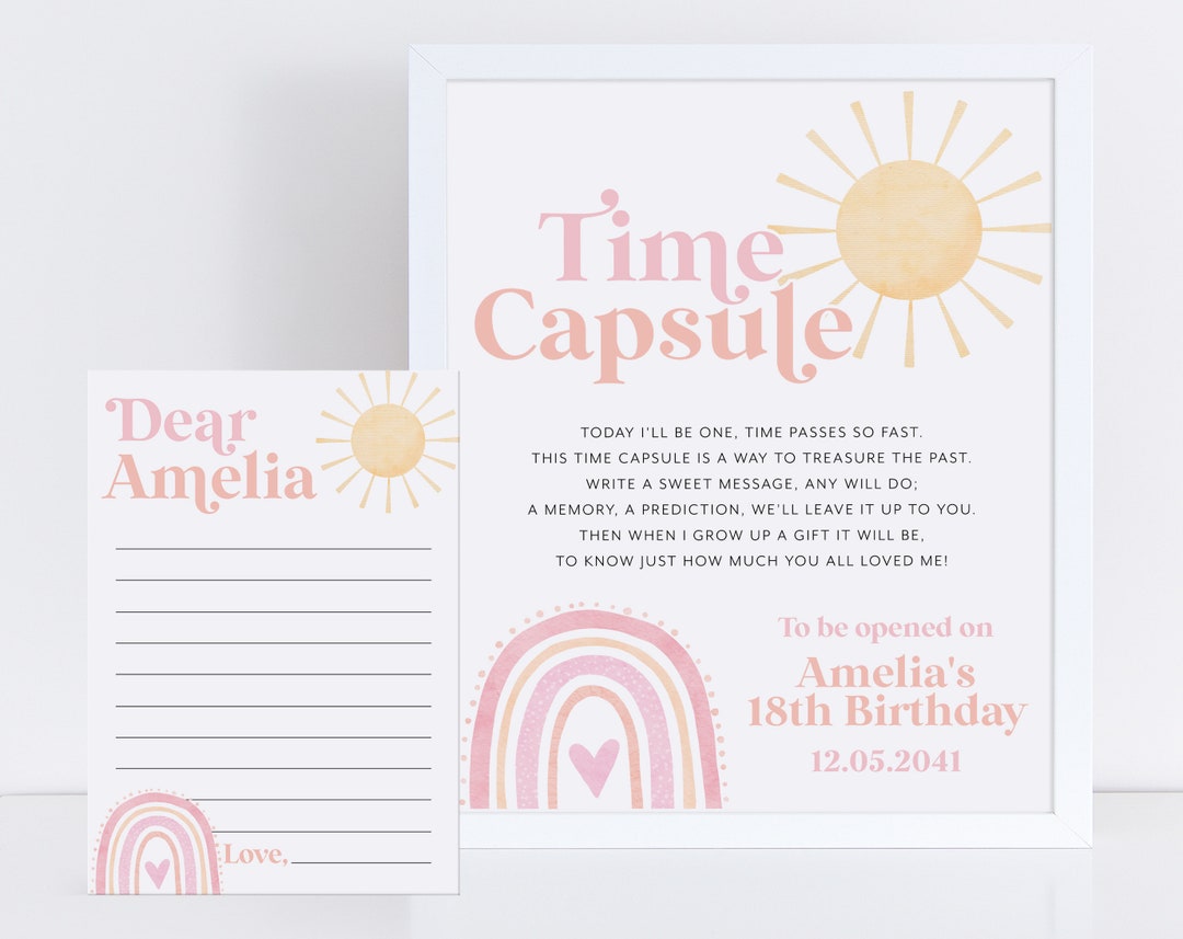 Rainbow Time Capsule, 1st Birthday Time Capsule Sign, Time Capsule ...