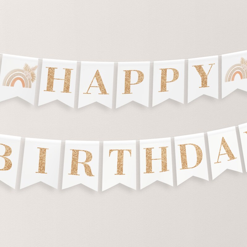 Rainbow Birthday Banner - Etsy