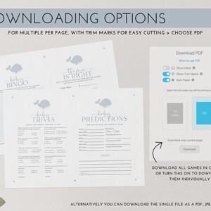 Whale Baby Shower Games, Editable Baby Shower Games, Printable Game ...