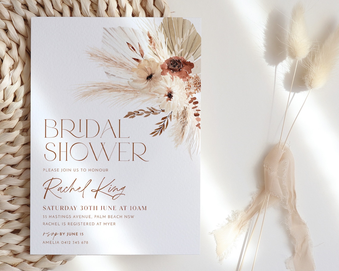 Boho Bridal Shower Invitation Bohemian Bridal Shower Invite - Etsy