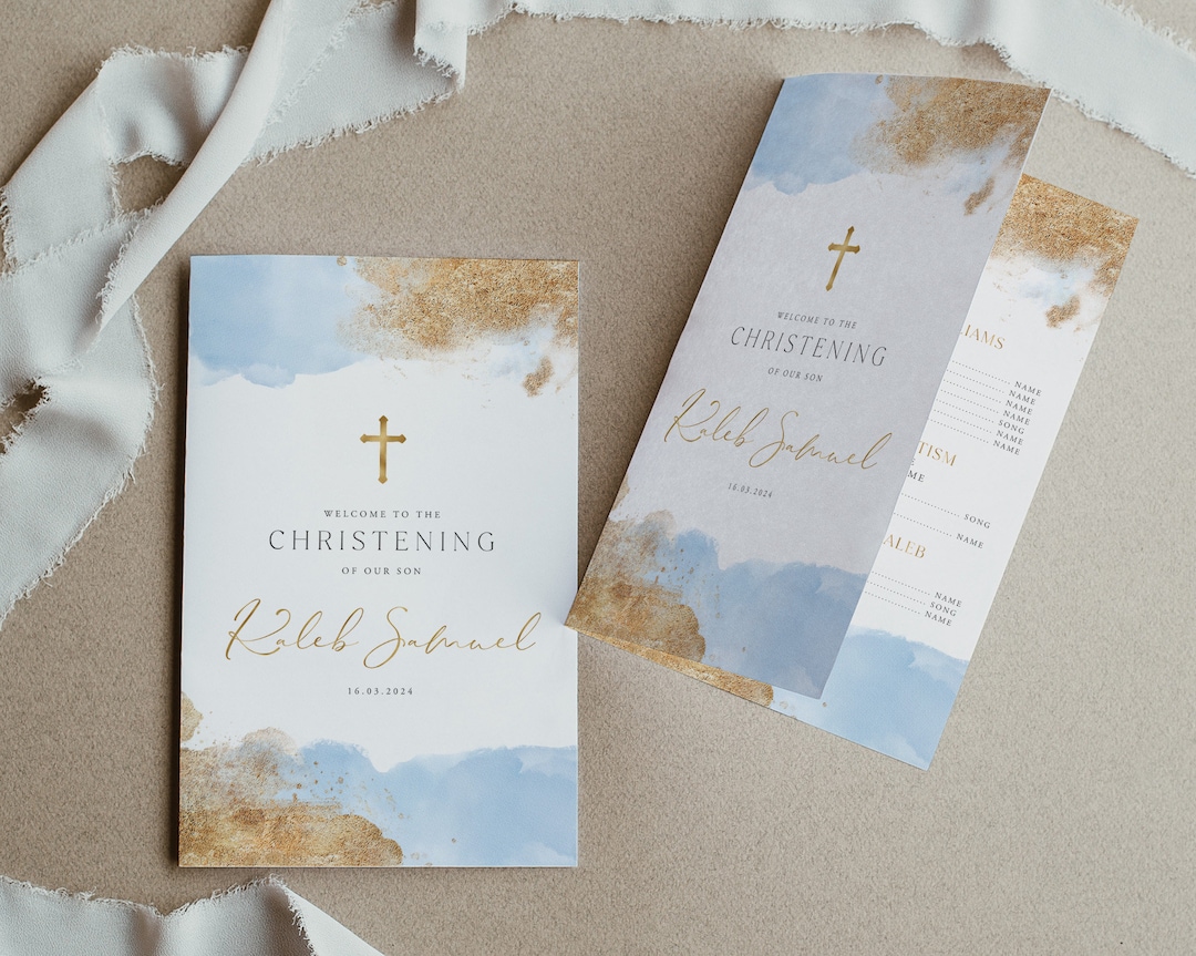 Baptism Programs, Printable Christening Program Template, Printable ...
