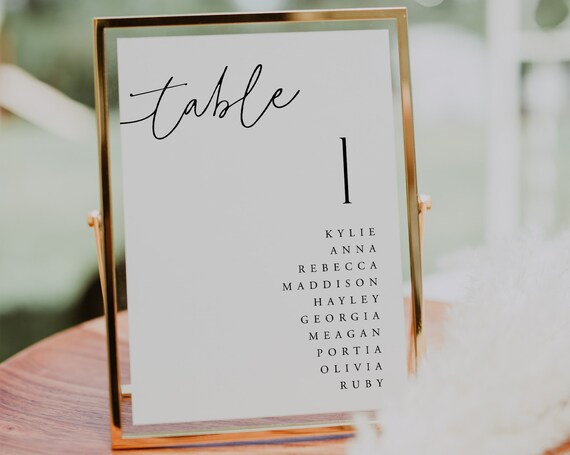 Minimal Table Numbers Bridal Shower Table Numbers Black - Etsy