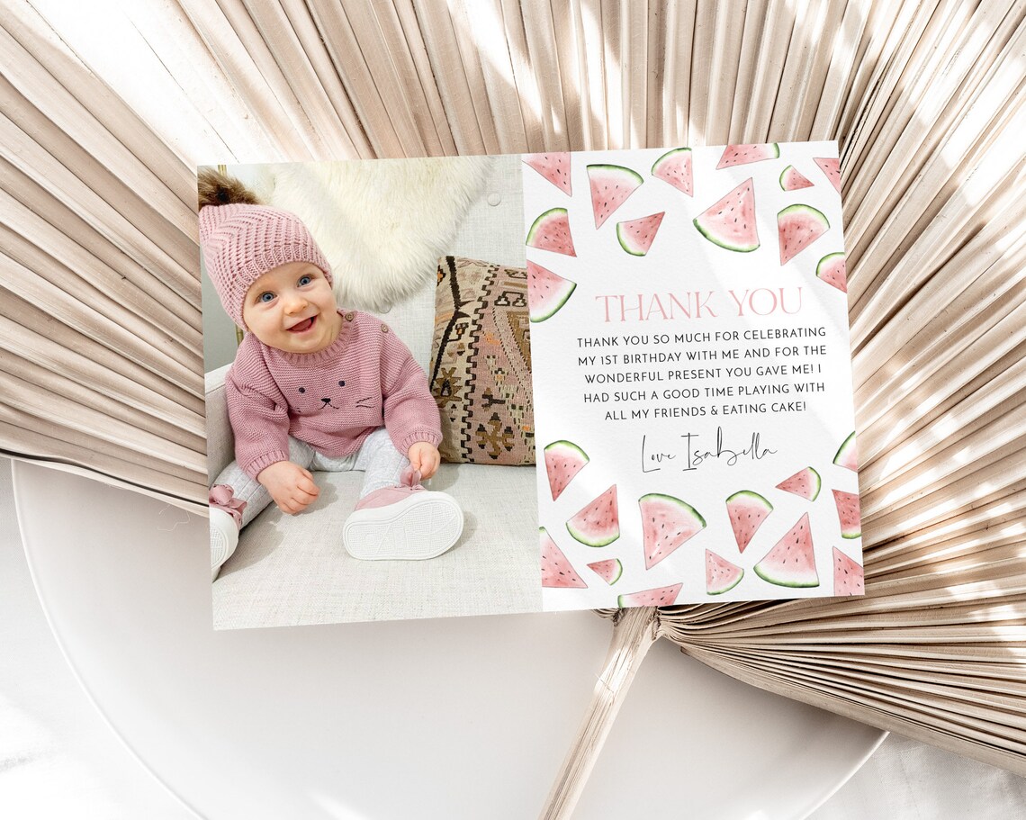 Watermelon Thank You Card Template Printable Thank You Card | Etsy