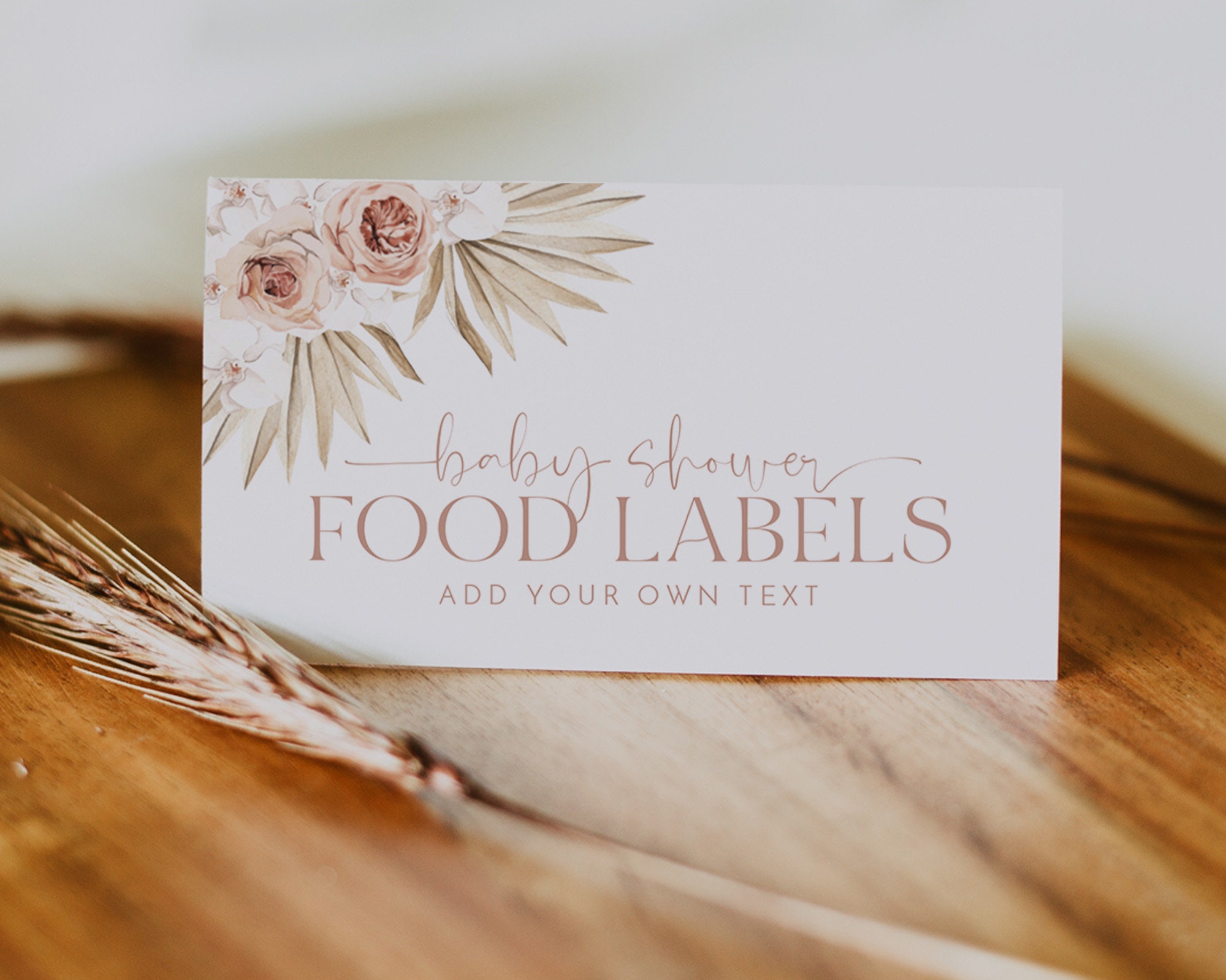 Baby Shower Food Labels Boho Food Label Card Food Tent - Etsy