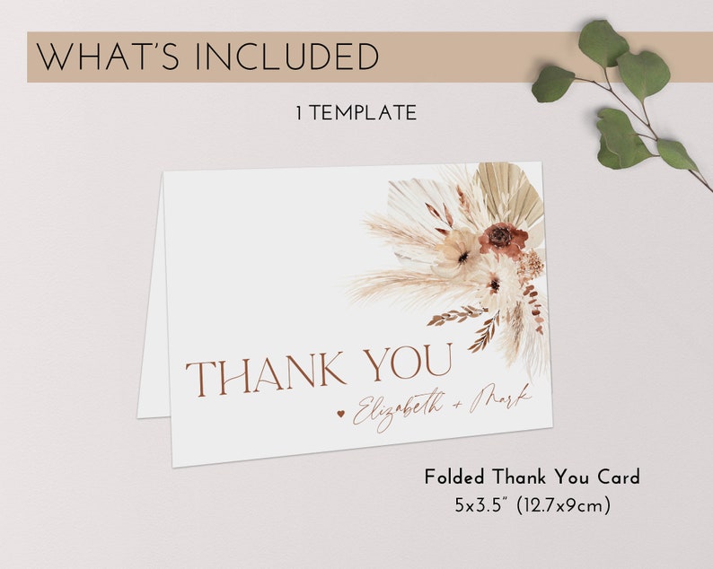 Boho Thank You Card Template Printable Thank You Card Baby - Etsy