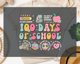 100 Days of School DTF Transfer Direct to Film Transfer Ready to Press ...