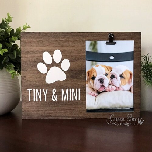 Paw Print Pet Frame Dog Photo Clip Frame Picture Frames | Etsy