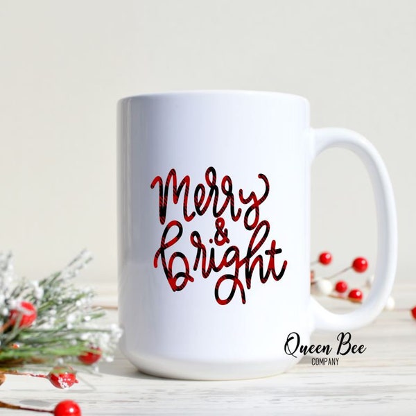 Merry and Bright Mug - Etsy
