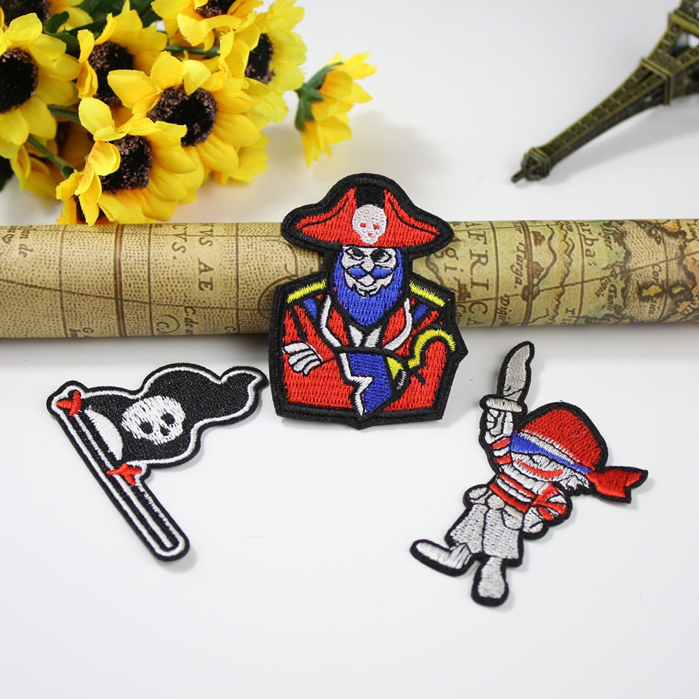 Pirate Sea Cartoon Patch Funny Patches Iron On Patch | Etsy