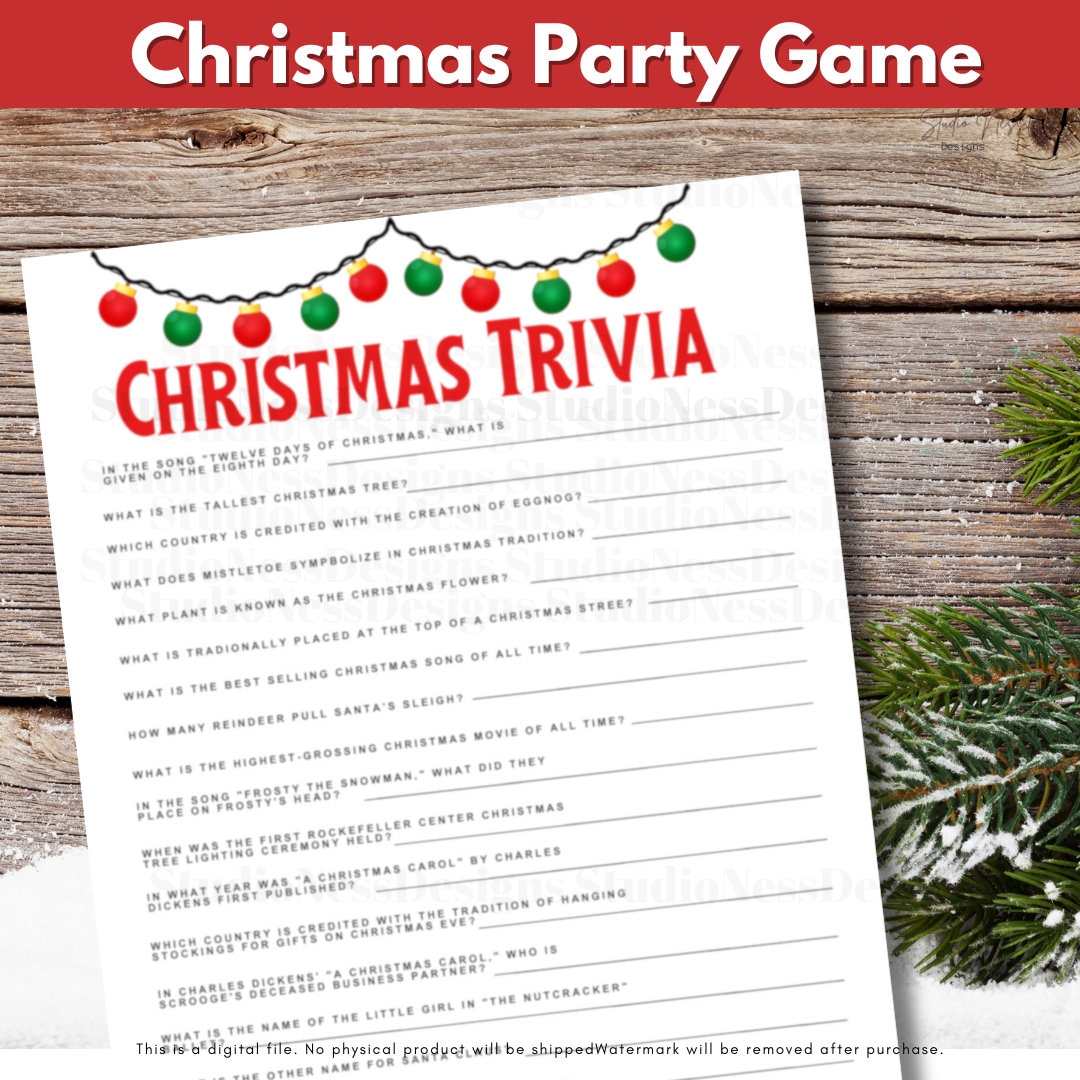 Holiday Trivia Game, Christmas Trivia, Christmas Trivia Party Games ...