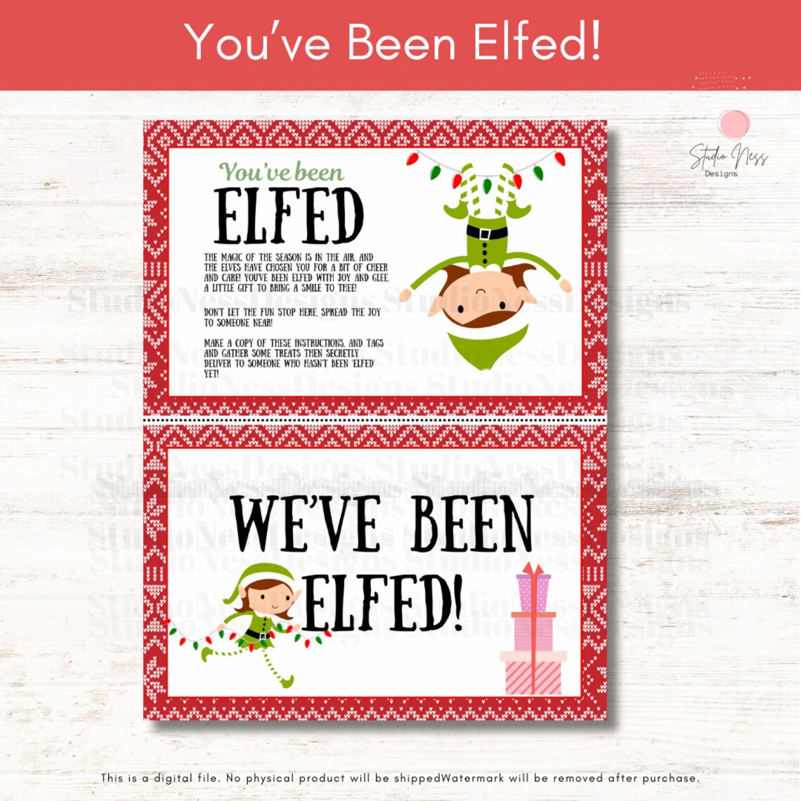 You've Been Elfed Elf Printable Elf Christmas Game Digital Printable ...