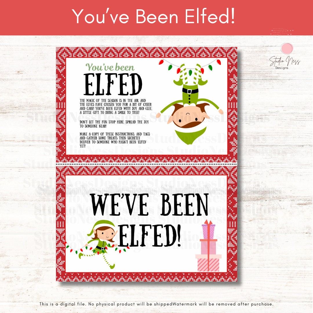 You've Been Elfed Elf Printable Elf Christmas Game Digital Printable ...