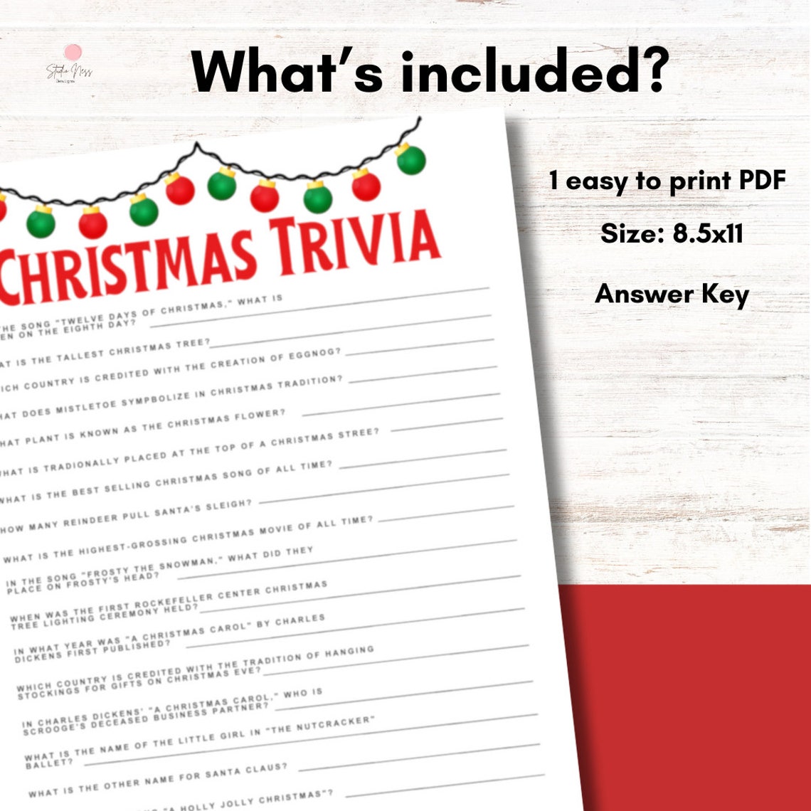 Holiday Trivia Game, Christmas Trivia, Christmas Trivia Party Games ...