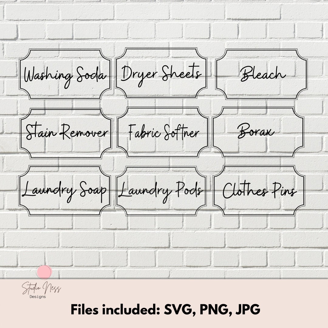 DIY Laundry Storage Labels - Home Decor SVG Design for Custom Laundry ...