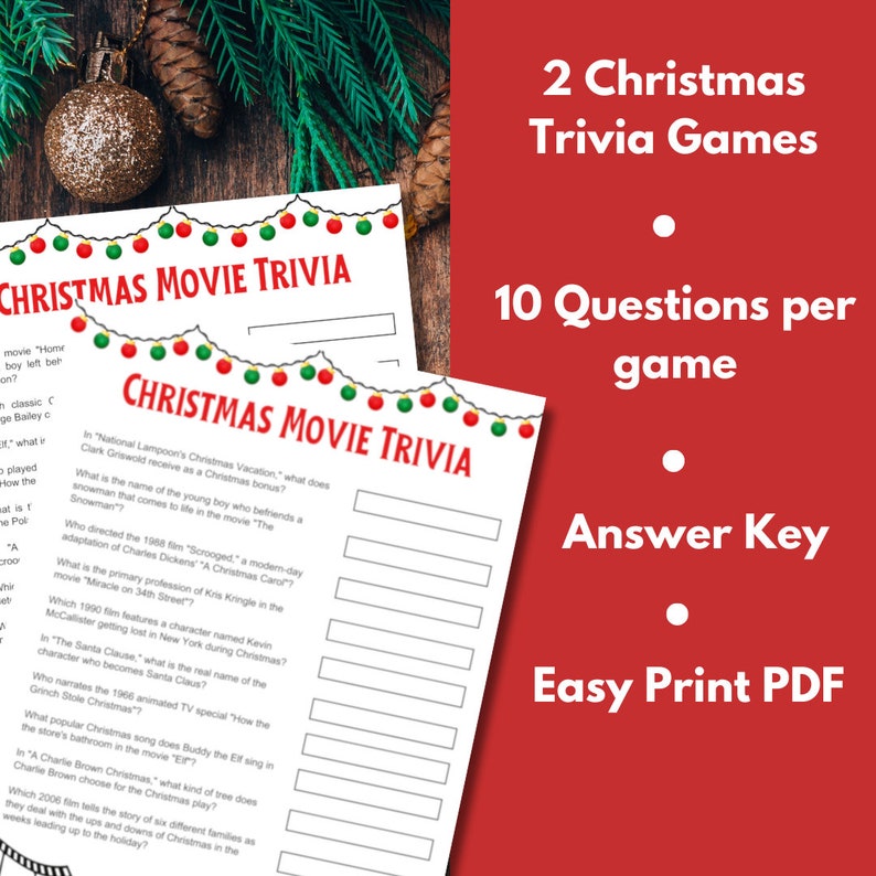Christmas Movie Trivia Game, Christmas Printable Game, Christmas Trivia ...