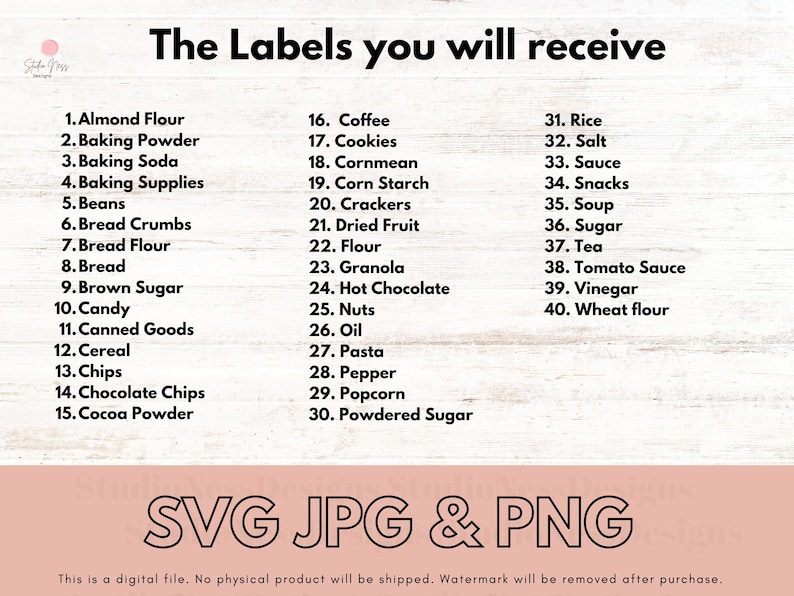 Household Labels, Kitchen Labels Svg, Home Decor SVG Design for Custom ...