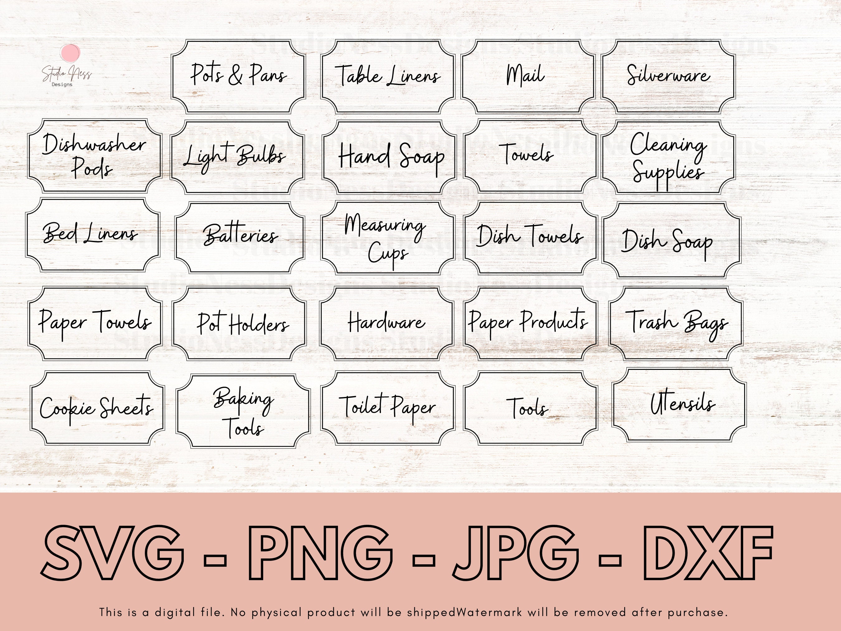 Household Labels, Kitchen Labels Svg, - Home Decor SVG Design for ...