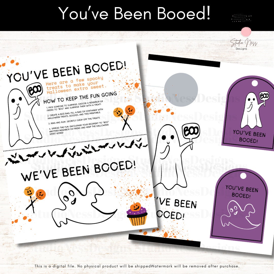 You've Been Booed Printable Halloween Sign Door Hanger - Etsy Denmark