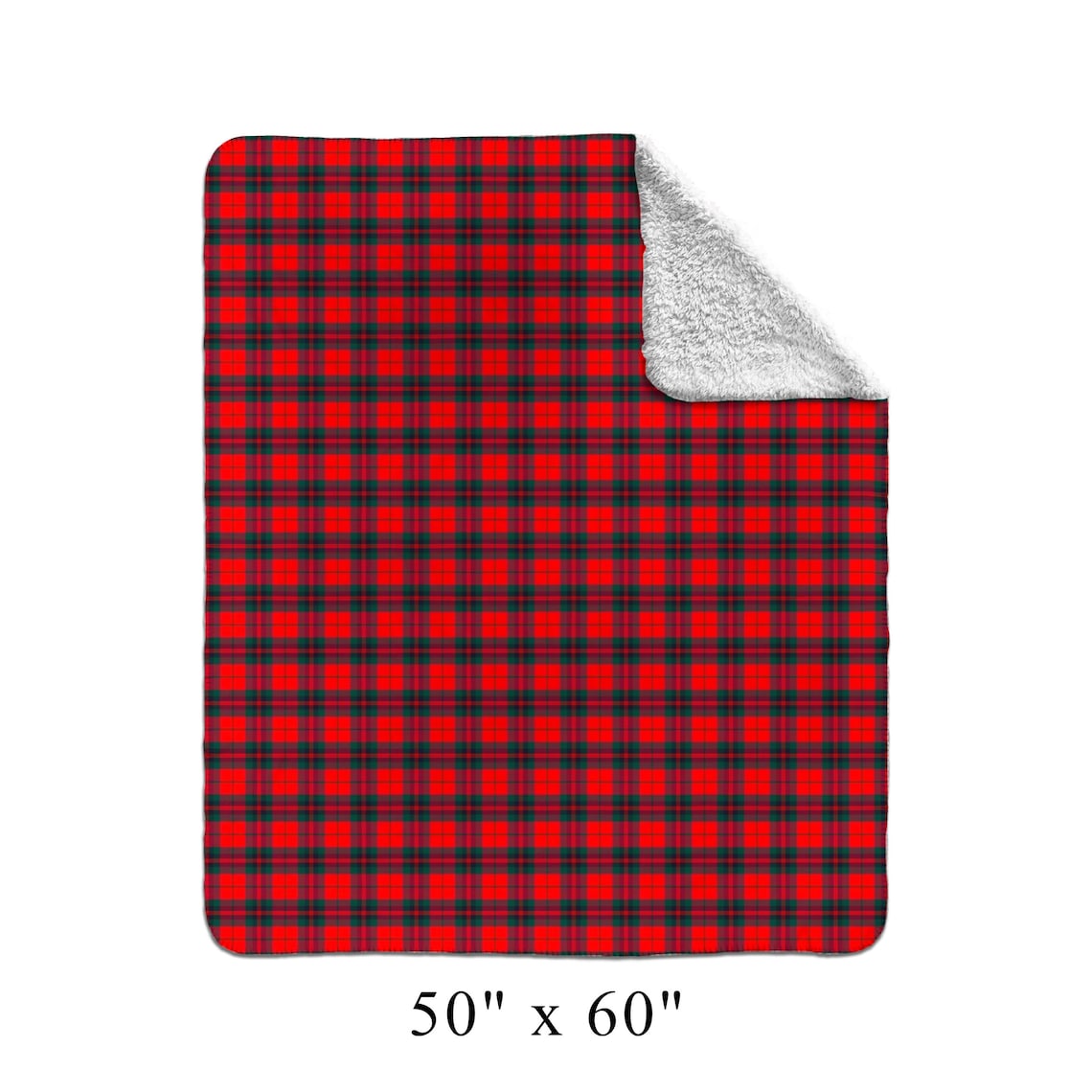 Scottish Red Tartan Sherpa Blanket | Fire Red Tartan Sherpa Throw ...