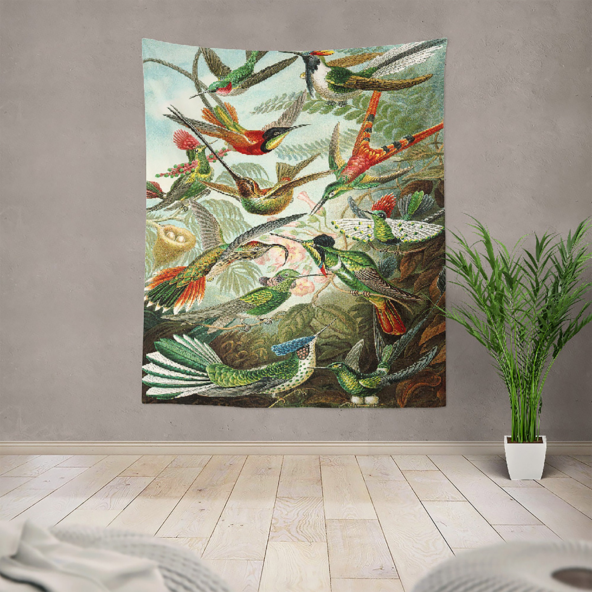 Vintage Tapestry, Nature Wall Tapestry,hummingbirds Tapestry, Exotic ...