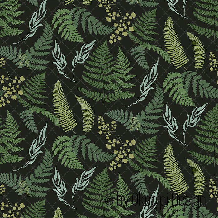Fern Wallpaper,fern Leaf Wallpaper,dark Botanical Wallpaper,peel and ...